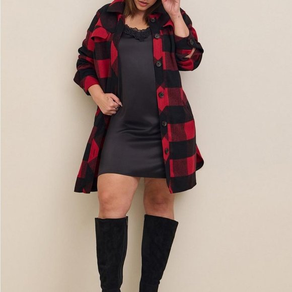 torrid | Jackets & Coats | Torrid 4x Coat Jacket Shacket Red Black ...